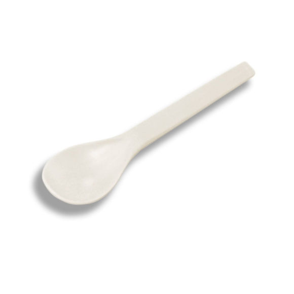 Cuchara Desechable Biodegradable y Compostable de PLA, color Beige
