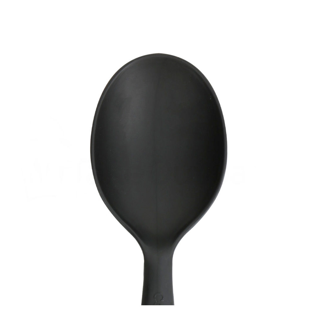 Cuchara Desechable Biodegradable y Compostable de PLA color Negro