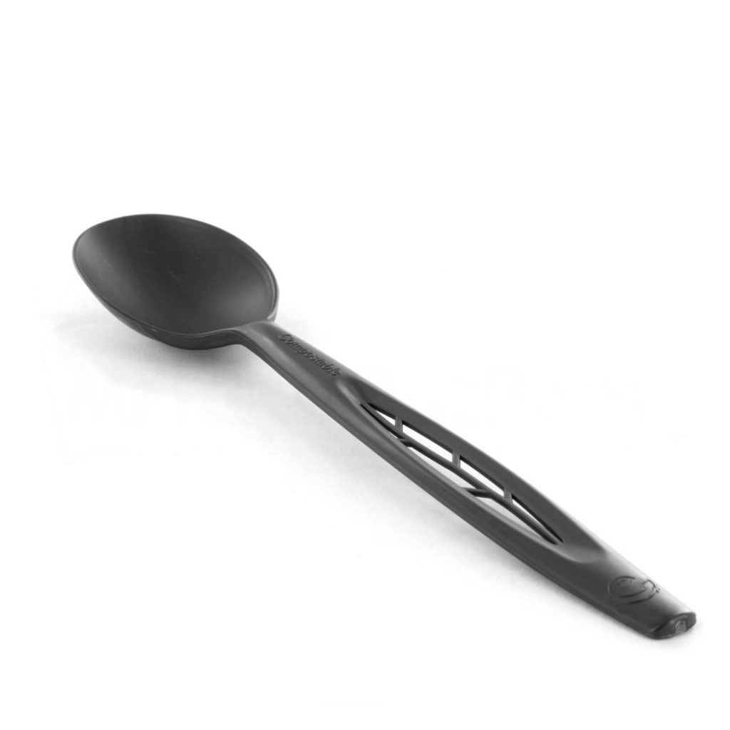 Cuchara Desechable Biodegradable y Compostable de PLA color Negro
